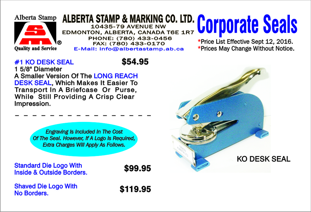 Alberta Stamp and Marking Co. Ltd. - Stamp Manufacturer, Rubber Stamps ...
